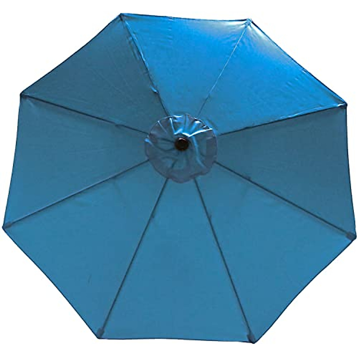 Sunnydaze 9-Foot Patio Umbrella - Push-Button Tilt and Crank Handle - Aluminum Pole and Polyester Shade Canopy - Turquoise