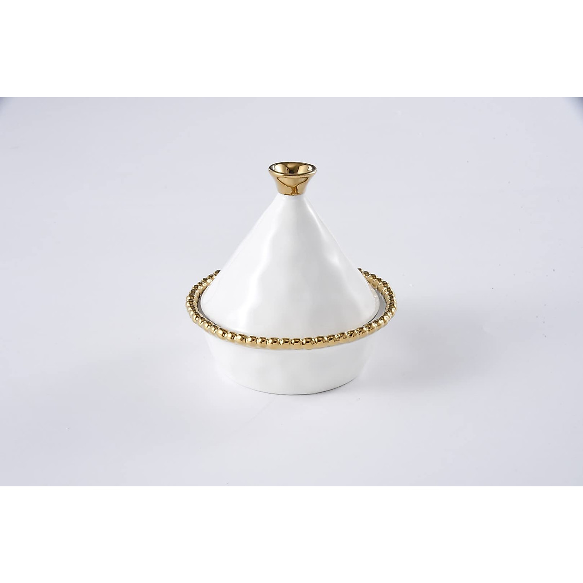 Pampa Bay Golden Salerno Titanium-Plated Porcelain Small Tagine, 5 x 5in