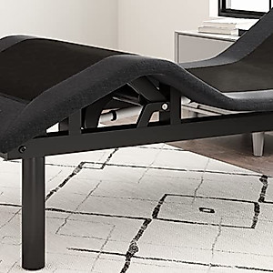 Allewie King Adjustable Bed Base Frame with New Generation Motor, Wireless Remote, Head and Foot Incline, Intelligent Sleep Aid, Zero-Gravity, High Weight Capacity, Easy Self-Assembly, Basic