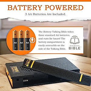 Talking Bible - Electronic Holy Bible Audio Player in English for Seniors, Kids and The Blind, Battery Powered, ESV (English Standard Version), Black