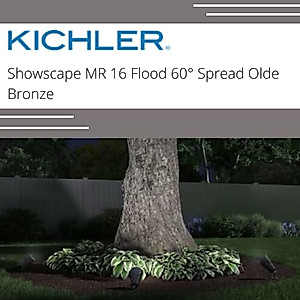 Kichler Showscape Collection #28312; Landscape Spotlight Fixture, 5 Watts, 12 Volts with MR16 Reflector Flood 60 Degree Spread Olde Bronze for Garden, Patio, Hotel, Residential, Commercial (1 Pack)
