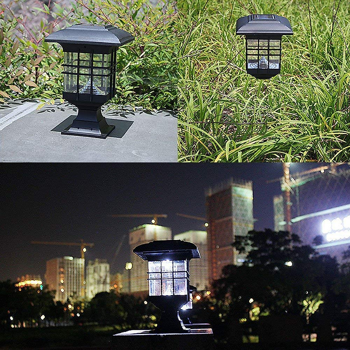 LED Solar Outdoor Light Waterproof Decorative Outside Solar Wall Lamp Portable Pillar Stigma Lawn Light for Home Garden Column Cage Path Landscape Grass Street Patio Backyard Villa Decoration 2 Pack