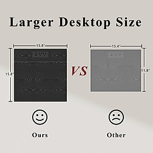 DALEMHOME Night Stand with Charging Station, LED Nightstand, Side Table with 3 Fabric Drawers, Bedside Table for Bedroom, Black HKET2302BK