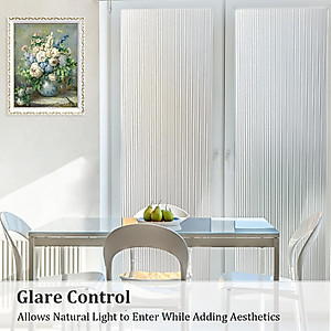 Windimiley Window Privacy Film Reeded Glass Window Clings Frosting Fluted Glass Window Stickers Frosted Bathroom Static Cling Heat UV Blocking Window Tint Decorative Window Coverings, 17.5x78.7 Inch