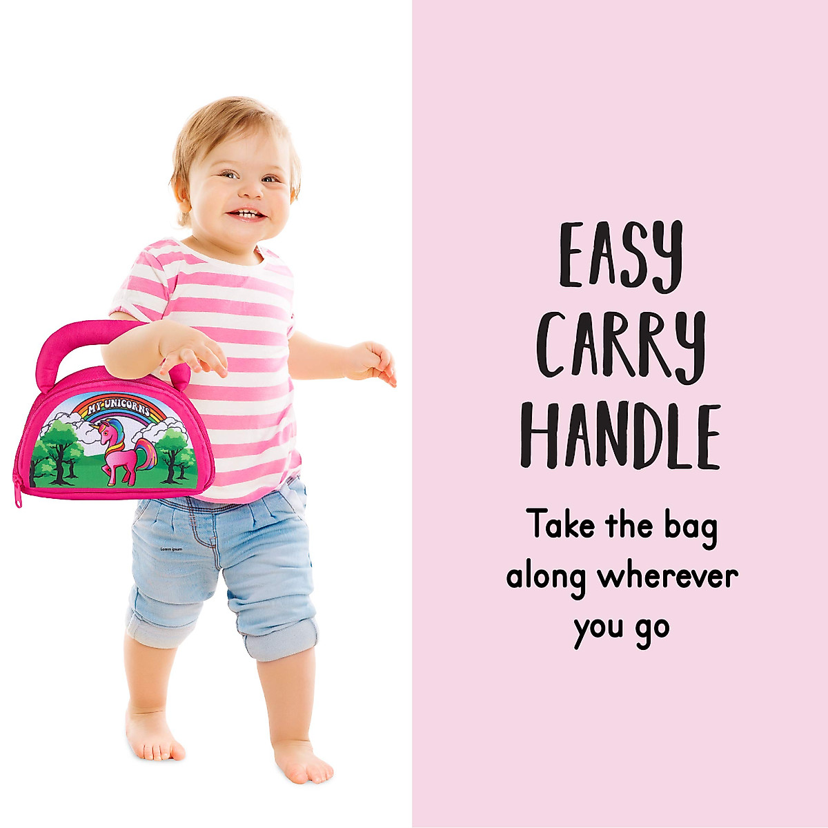 Plush Creations Talking Unicorn Plush Toy Set Includes 4 Talking Soft Stuffed Unicorns for Girls, A Pink, Blue, White, & Yellow Plush Unicorn Doll with A Pink Carrier, Great Gift for Baby and Toddler