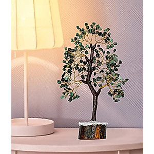 Emerald Crystal Tree - Healing Crystals and Healing Stones Home Decor Gifts - Chakra Tree of Life Stocking Stuffers, Bookshelf Decor, Feng Shui Decor Meditation Gifts