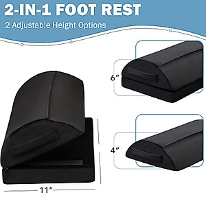 Foot Rest for Under Desk at Work, Footrest with Warm Feet Pocket, Adjustable Desk Footrest for Office Chair & Gaming Chair,Ergonomic Footrest Pillow Desk Foot Stool for Home to Relieve Back Knee Pain