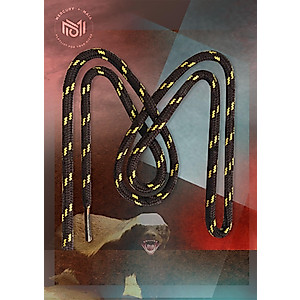 Mercury + Maia Honey Badger Boot Laces Heavy Duty w/Kevlar - Made in USA - Thick Bootlaces for Work and Hiking Boots - Brown Nat, 54 in (1p)