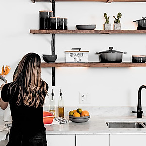 Dishwasher Pod Container, Farmhouse Dishwasher Pods Holder, Kitchen Tablet Organizer, Wood Dishwasher Tablet Dispenser Caddy, Rustic Powder Coated Box with Lid