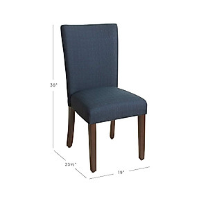 HomePop Parsons Classic Upholstered Accent Dining Chair, Single Pack, Dark Blue