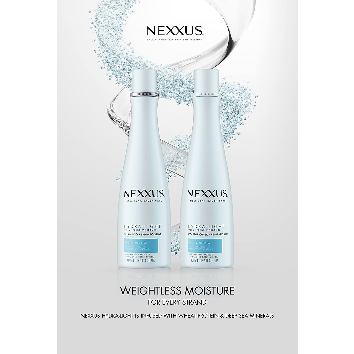 Nexxus Shampoo and Conditioner Hydra-Light 2 Count for Oily Hair Hair Care System Formulated With Proteinfusion Blend 13.5 oz