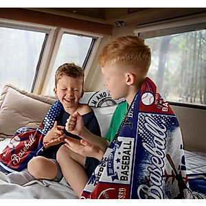 Punofell Christmas Baseball Gifts for Boys 8-12 - Baseball Gifts for Men for All Ages- Gifts for Boys Who Love Baseball Blanket- Baseball Player/Lover Gift - Baseball Team/Fan Gifts Blanket 50" x 60"