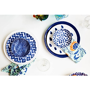 Vietri Viva Santorini Assorted Pasta Bowls, Set/4, Soup Salad Spaghetti Server 9.5" Dish