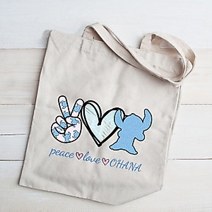 JXGZSO Cartoon Love Gift Hawaiian Bags Party Peace Love Cosmetic Bag With Zipper Movie Inspired Makeup Bag (Peace Love Cartoon Shopping)