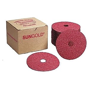 Sungold Abrasives 16902 4-1/2-Inch x 7/8-Inch Center Hole Aluminum Oxide Fiber Disc, 25-Pack, 36 Grit