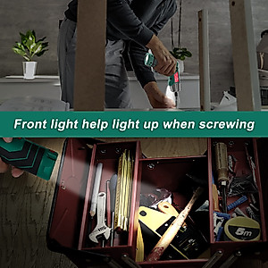 Cordless Screwdriver, HYCHIKA 4V 2.0Ah Electric Screwdriver Rechargeable Screw Gun & Bit Set, Front LED and Rear Flashlight, Ratchet Wrench, DC Charging with USB Cable, 36pcs Accessories