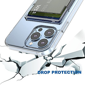 Wuwedo 【Upgrade】 for iPhone 13 Pro Max Clear Wallet Case, Anti-Yellowing Slim Fit Thin TPU Bumper + PC Back Case with 2 Cards Holder