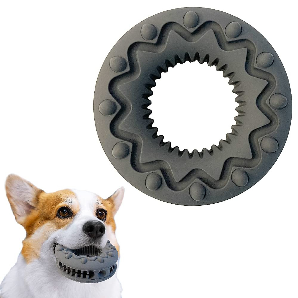 SIMENA Tough Chew Toys for Dog Teeth Cleaning, Teething Toy for Medium Breeds, Dog Toothbrush Toy, Use with Peanut Butter or Toothpaste, Dog Chew Sticks (Bone, Blue)