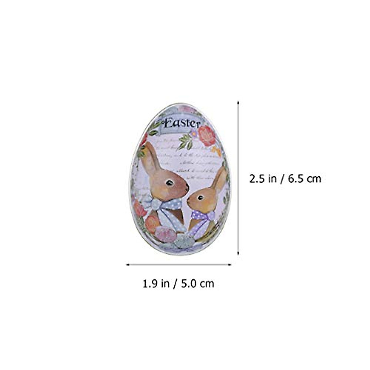 jojofuny 12Pcs Painted Eggshell Style Tin Box Easter Rabbit Tin Box, Egg- shaped Candy Box Jewelry Box Gift Package Box Metal Empty Eggs