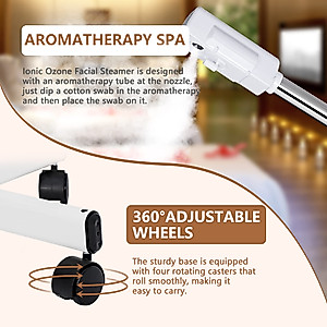 Nova Microdermabrasion Professional Facial Steamer On Wheels Ionic Ozone Facial Steamer with Hot Mist Function Stand Facial Steamer for Personal Home Salon Spa Skin Cleaning