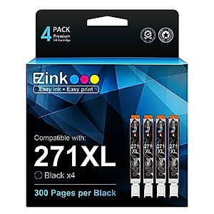 E-Z Ink (TM Compatible Ink Cartridge Replacement for Canon CLI-271XL CLI-271 XL CLI271XL 271XL 271 to use with MG5720 MG5722 MG6820 MG6821 MG6822 MG7720 TS6020 TS9020 TS8020 Printer (4 Black)