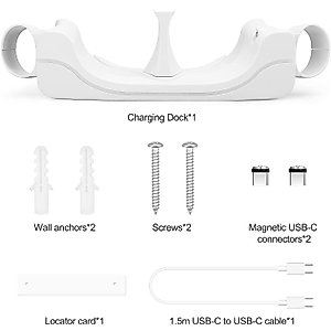 RGEEK Wall Charging Dock for Quest 2, Quest 2 Accessories Charging Station with LED Indicator, High Speed, Fast Charging Dock with Display Stand for Quest 2