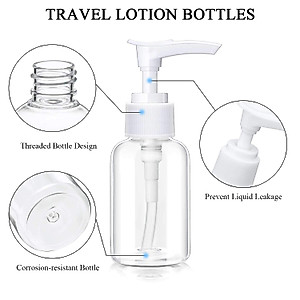 4 Pieces Transparent Travel Pump Bottles Lotion Dispenser Mini Travel Plastic Foamer Bottle Clear Pump Dispenser for Cleaning, Cosmetics Packaging, Shampoo