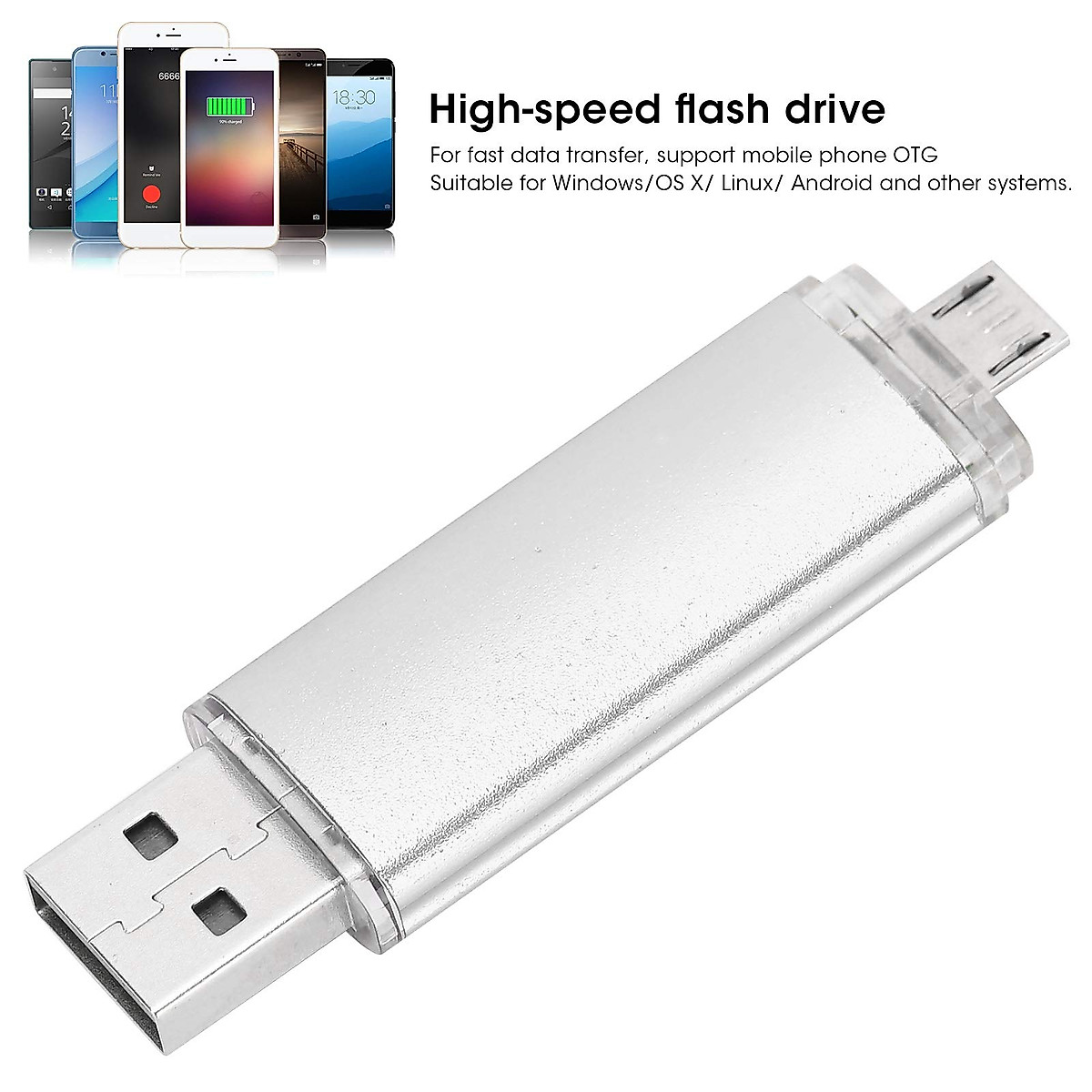 2 in 1 Thumb U Disk USB 2.0 Practical Storing Music Storing Files for Storing Photos Storing Files Storing Music Storing Videos(64GB)