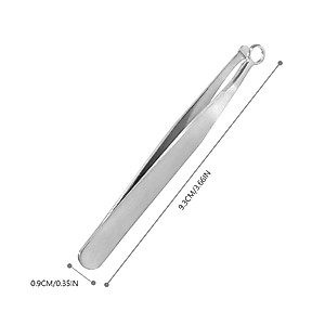 2 Pcs Universal Nose Hair Trimming Tweezers, Stainless Steel Nasal Clippers with Friendly Round Tip for Men & Women for Noses Hair, Brow, Sideburns & Body (Silver)