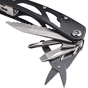 Kaba 12-in-1 Multitool Pliers of Fishing Tools, Professional Stainless Steel Multitool Pliers,Pocket Knife,Bottle Opener,Apply to Survival,Camping, Hunting and Hiking DIY Gifts for Men