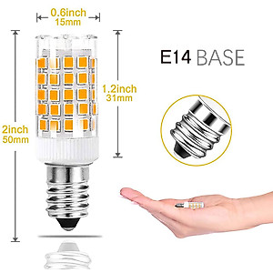 E14 led Light Bulb dimmable, e14 European Screw Base LED Light Bulbs 40 Watt Incandescent Bulb Equivalent, 4W T3/T4 European Base Replacement Omni-Directional,Warm White 3000k(5-Pack)