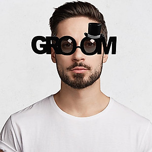 Gadpiparty 2pcs Bride Groom Glasses Bridal Shower Supplies Wedding Shower Eyewear Bachelor Party Sunglasses Bachelorette Diamond Decor Wedding Shower Eyeglasses Flash Plastic Bridegroom