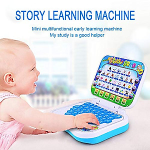Gigicloud Electronic Learning Board,Multifunction Language Learning Machine Kids Laptop Toy Early Educational Computer Tablet Reading Machine for Helping Toddlers Learn Letters and Numbers