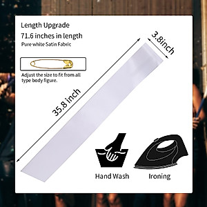 CIEHER 2 Packs Sash White Sash Blank Satin Sash Bride Sash Custom Sash Prom Court Sash Mommy to Be Sash Birthday Sash Bride to Be Sash Bachelorette Sash Graduation Sash Party Decorations Make Your Own