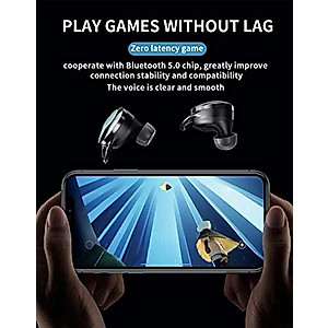 UScarmen Wireless Earbuds Bluetooth Headphones HiFi Sound Quality and Charging Case Digital Intelligence LED Display Earphones Built-in Mic Headset Deep Bass for Sport (Black)