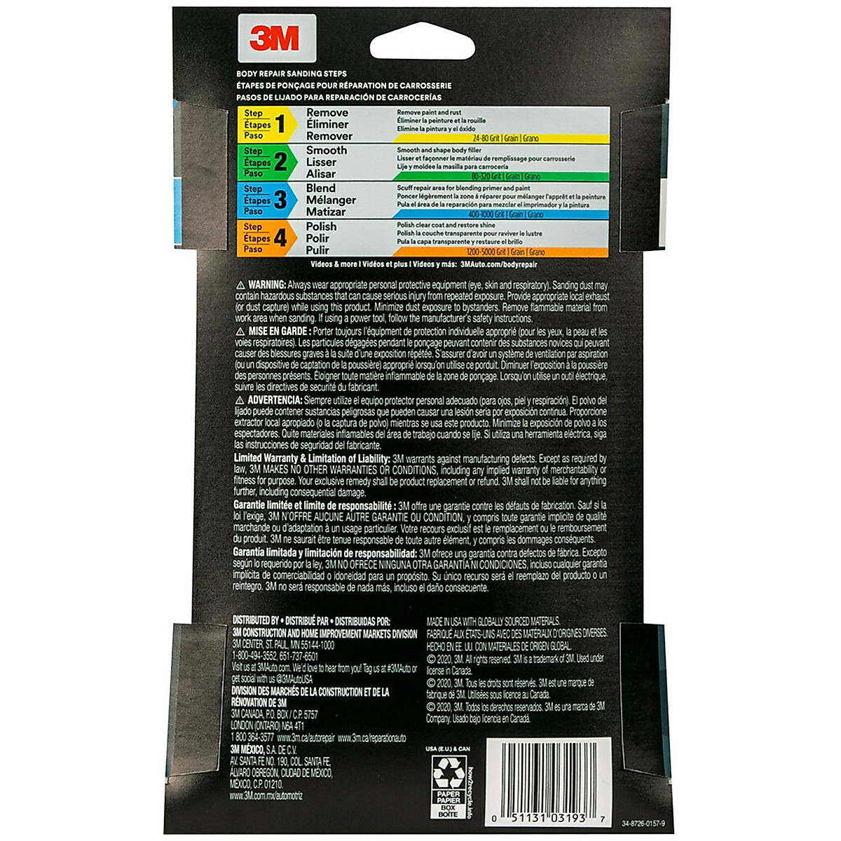 3M Paint & Body Scuff Pad, 03193, 6 in x 9 in, 1 Per Pack