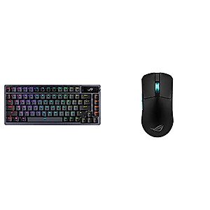 ASUS ROG Azoth 75% Wireless DIY Custom Gaming Keyboard, OLED Display, Three-Layer Dampening & ROG Harpe Ace Aim Lab Edition Gaming Mouse, 54 g Ultra-Lightwieght, Connectivity