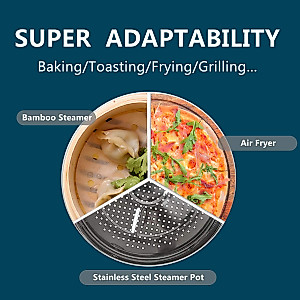 Air Fryer Perforated Parchment Paper,Non-Stick Air Fryer Liners 100 Pcs, White 7 Inch and 9 Inch (7 Inch)