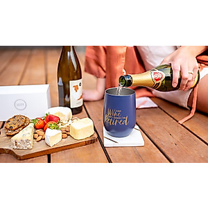 Verre Esprit Retirement Wine Tumbler 12 Oz -Retired Wine Glass - Retirement Gifts Wine Glass - I Can Wine All I Want I'm Retired - Stainless Steel Drinking Cup - Comes In Stunning Gift Box