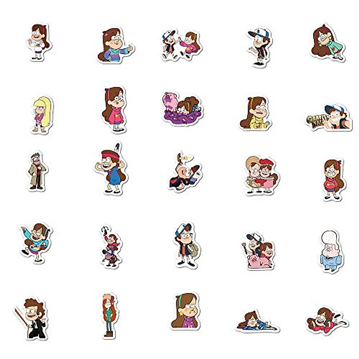 Funny Cartoon Stickers for Travel Case, | 50 PCS | Vinyl Waterproof Stickers for Teen Kid Laptop,Skateboard,Water Bottles,Computer,Phone,Luggage (Gravity Falls)