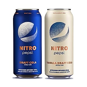 Pepsi Nitro, Draft Cola & Vanilla Draft Cola Variety Pack, 13.65oz Cans (12 Pack)
