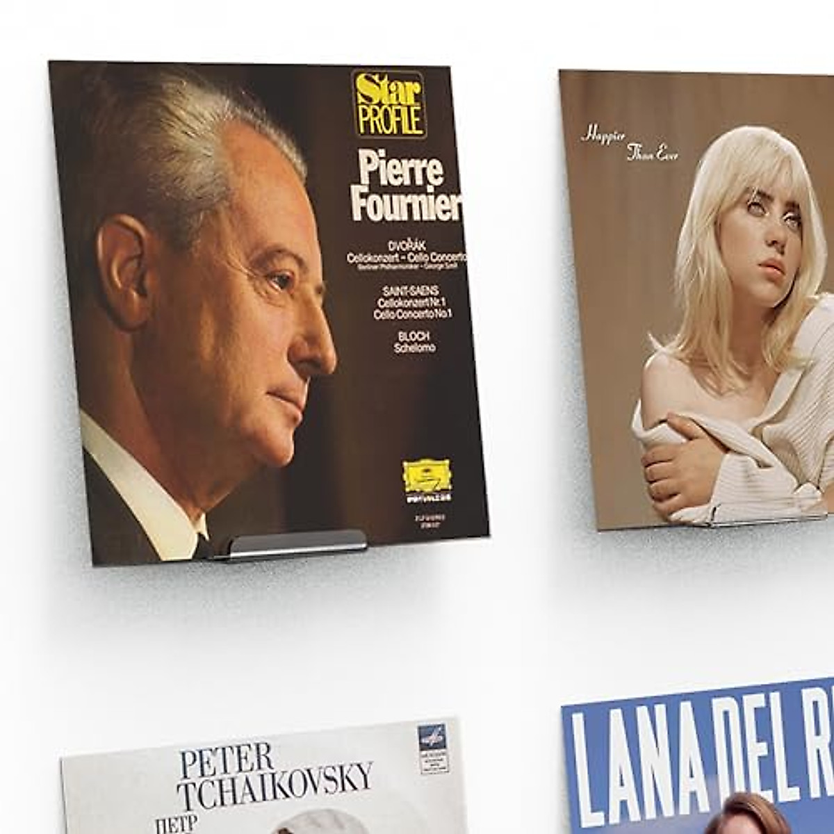 BLOLYO Clear Vinyl Record Shelf Wall Mount 8 Pack,Acrylic Album Record Holder Display,Vinyl Record Shelf Stand and Wall Mount Display,Acrylic Record Frame Show Your Favorite LP(Clear)