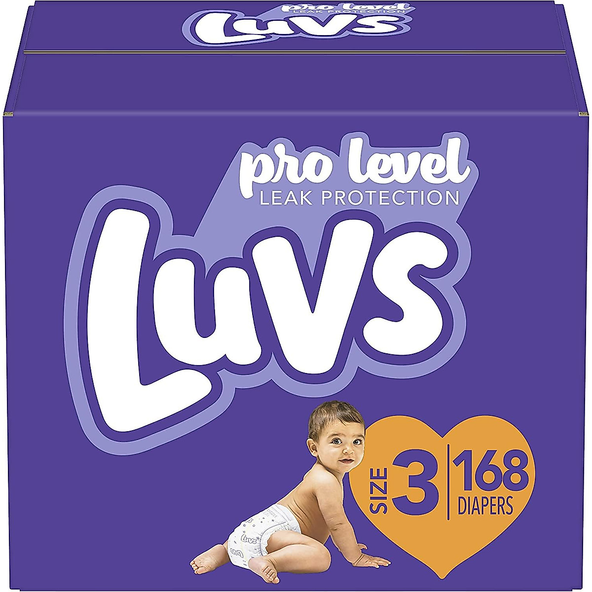Luvs Triple Leakguards Diapers, Size 3 (168 Count) - Packaging May Vary