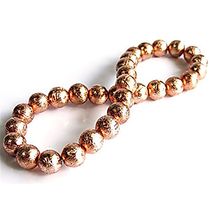 7mm Genuine Natural Gibeon Meteorite Rose Gold Plated Jewelry Round Bead Bracelet AAAA