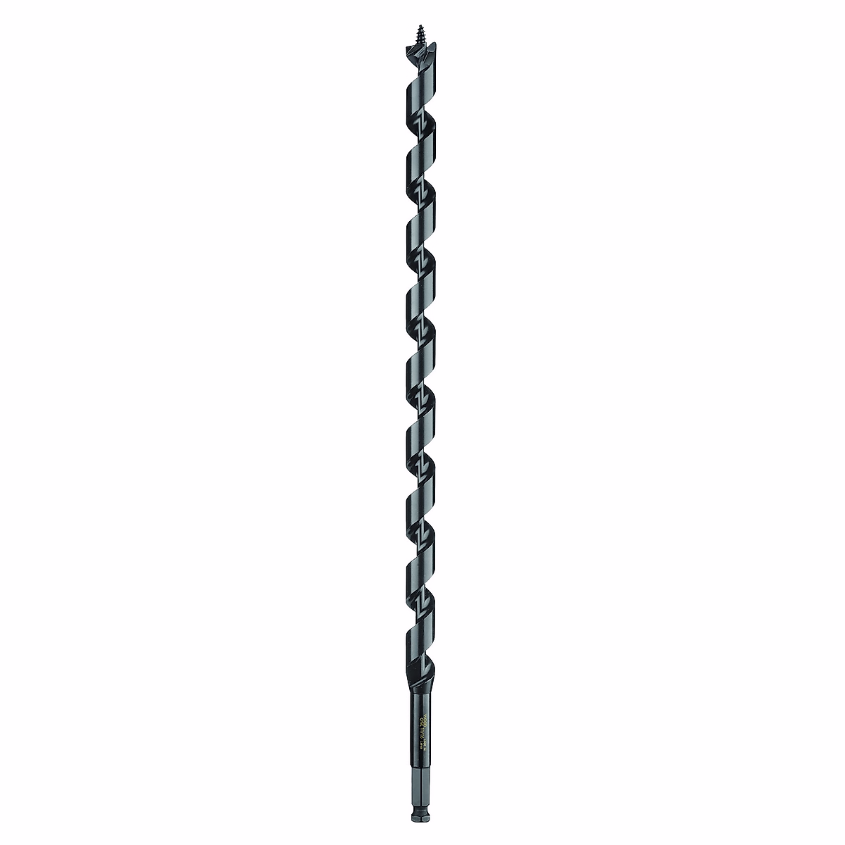 WoodOwl 08810 13/16” x 18” Deep Cut Utility Auger Bit Single Flute Spurred PTFE Coated 7/16” Quick Change Shank HRC 58