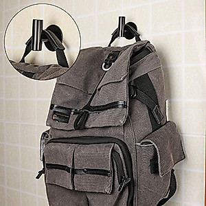 Wall Towel Hooks Bathroom Hook Matte Black Robe Coat Hooks SUS 304 Stainless Steel Heavy Duty Door Hanger Clothes Cabinet Closet Sponges Hook for Bathroom Bedroom Kitchen Hotel Pool 3 Packs