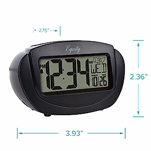 Equity by La Crosse 31022 Insta-Set LCD Alarm Clock, Black