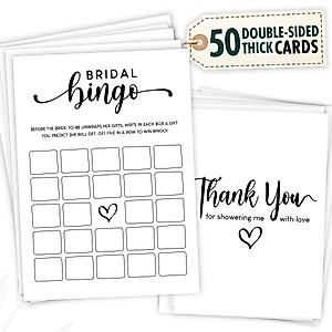 STOFINITY Bridal Shower Bingo Game - 50 Pcs Wedding Shower Game for 50 Guests, Bridal Bingo for Bridal Shower Game, Wedding Bingo Bridal Party Game for Bridal Shower Decorations