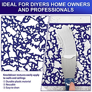 3 Pieces Knockdown Texture Spray Stencil Drywall Repair Tool Knockdown Texture Sponge Art Plastic Drywall Tools 8 x 8 Inch Plaster Tools Wall Panels for Wood Wall Profession DIY Supplies (Abstract)