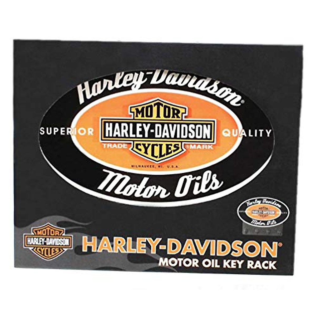 Harley-Davidson Motor Oil Custom-Cut Bar & Shield Key Rack, Black HDL-15307